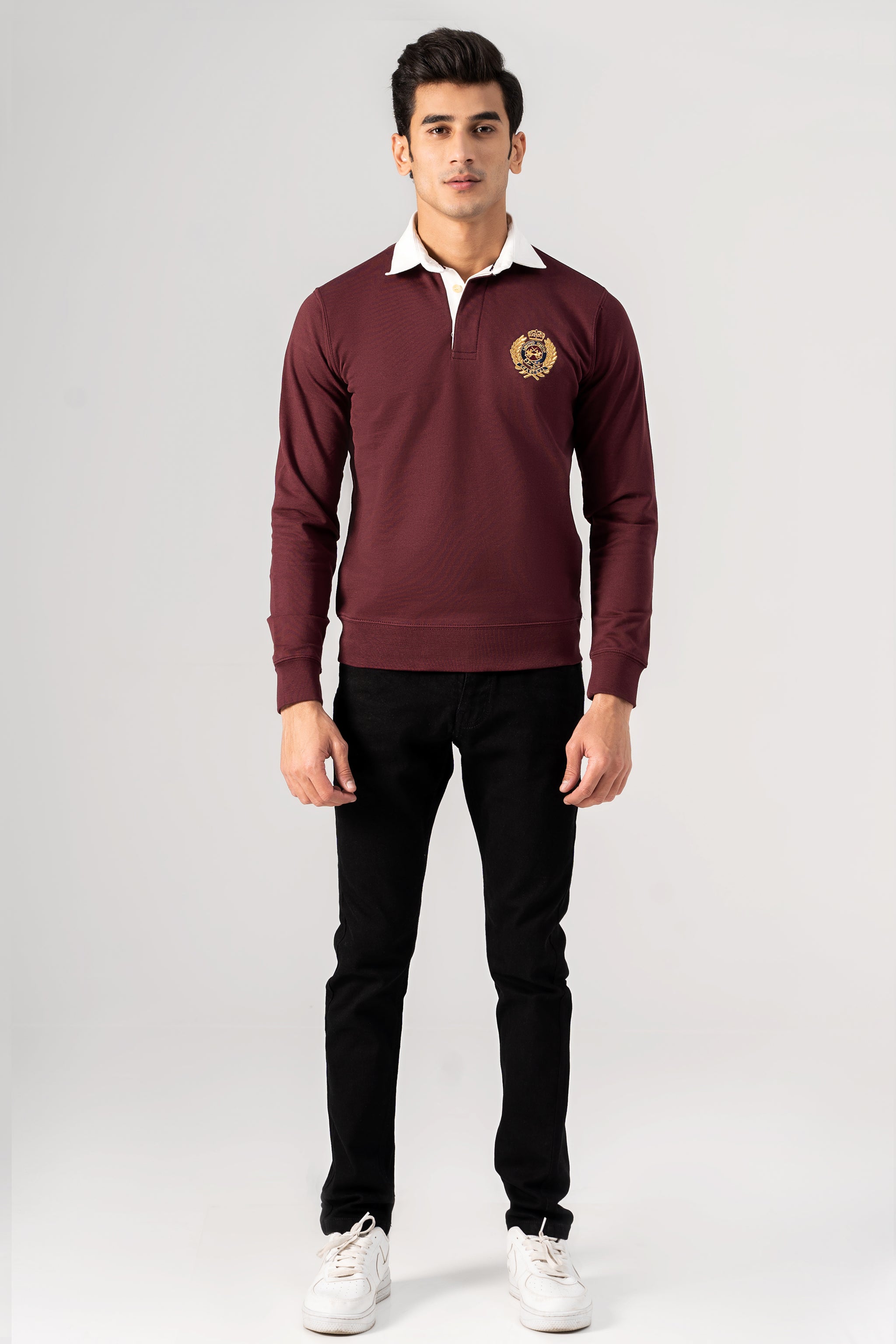 Shop RUGBY SWEAT SHIRT MAROON For Men Online
