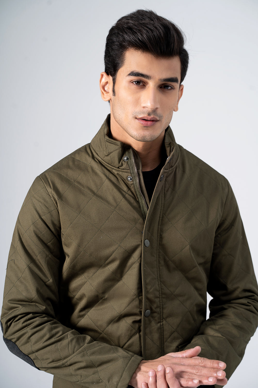 Shop Quilted wadded Jacket Olive For Men Online