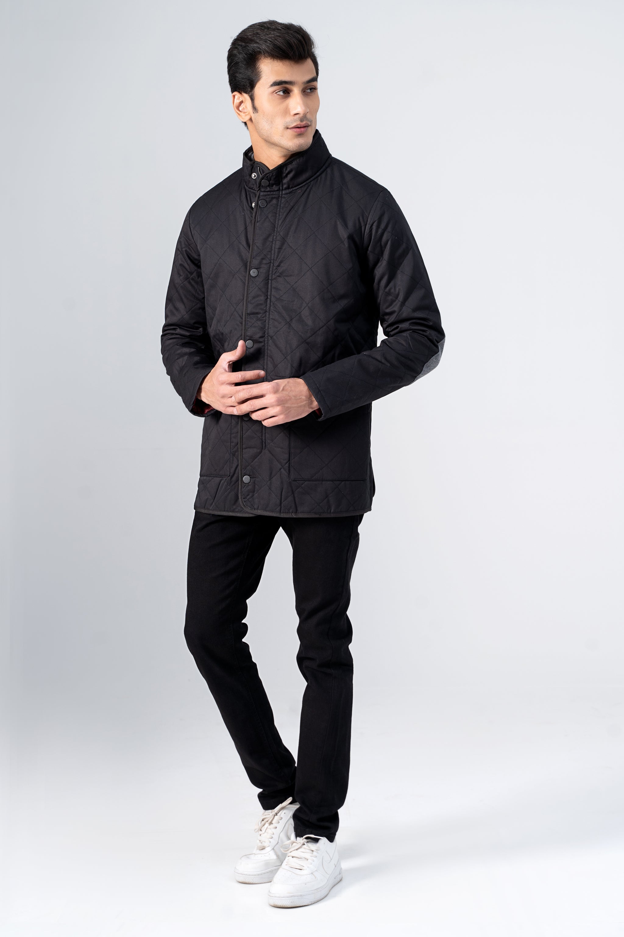 Shop Quilted wadded Jacket Black For Men Online