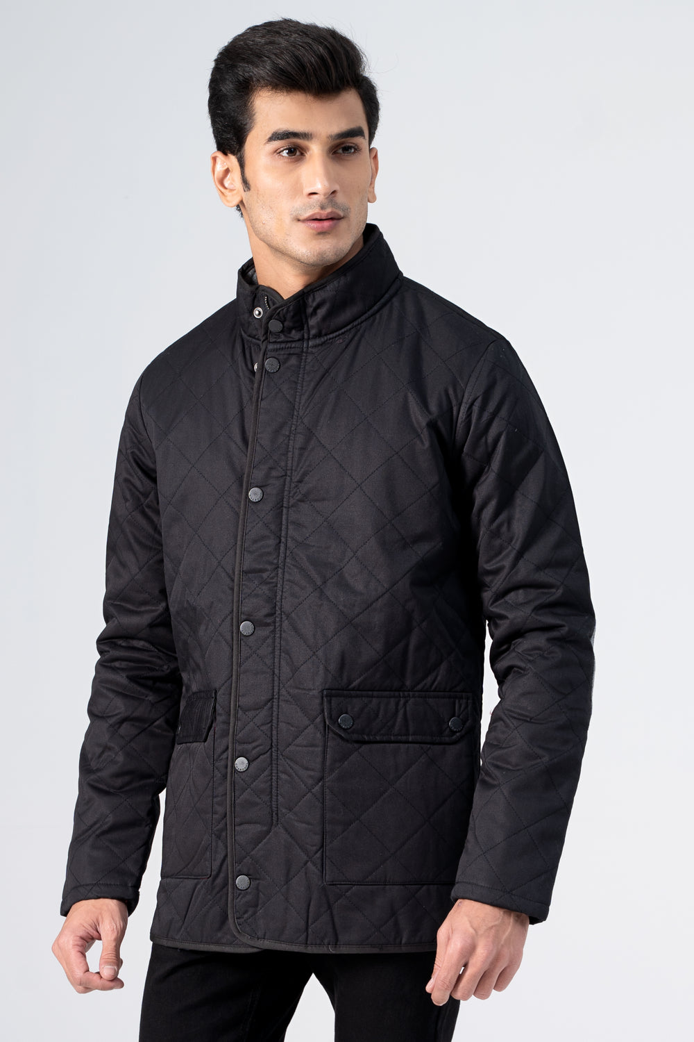Shop Quilted wadded Jacket Black For Men Online