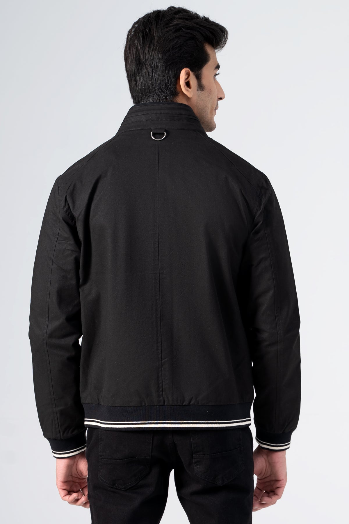 Shop Tipping Cotton Jacket Black For Men Online