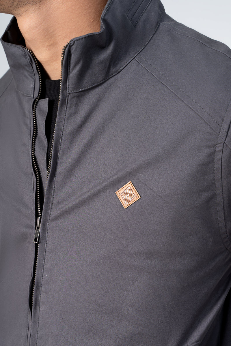 Shop Tipping Cotton Jacket Grey For Men Online