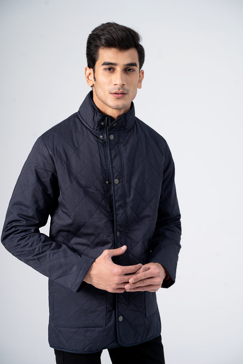 Shop Quilted wadded Jacket Navy For Men Online