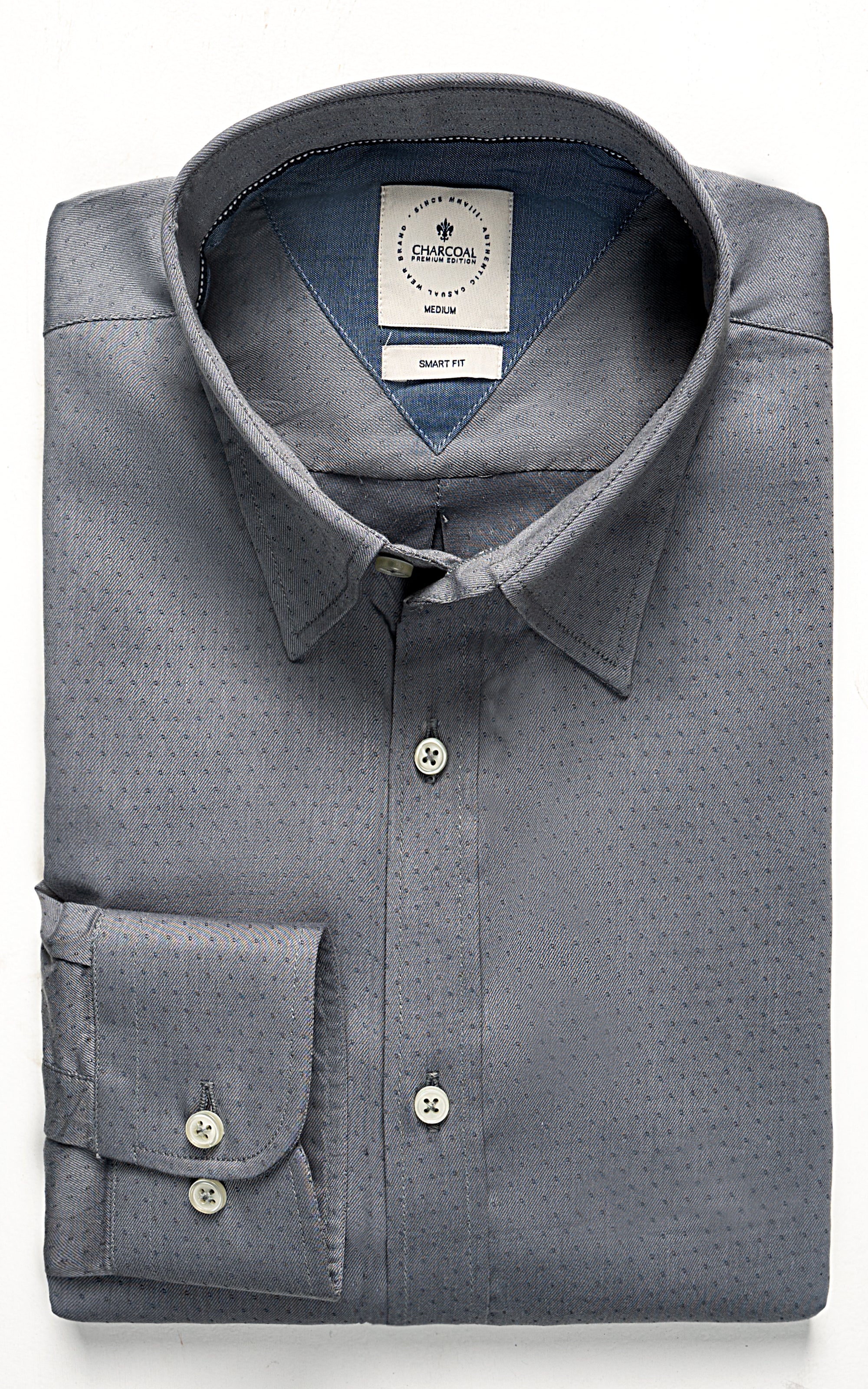 Shop SMART SHIRT GREY TEXTURED For Men Online