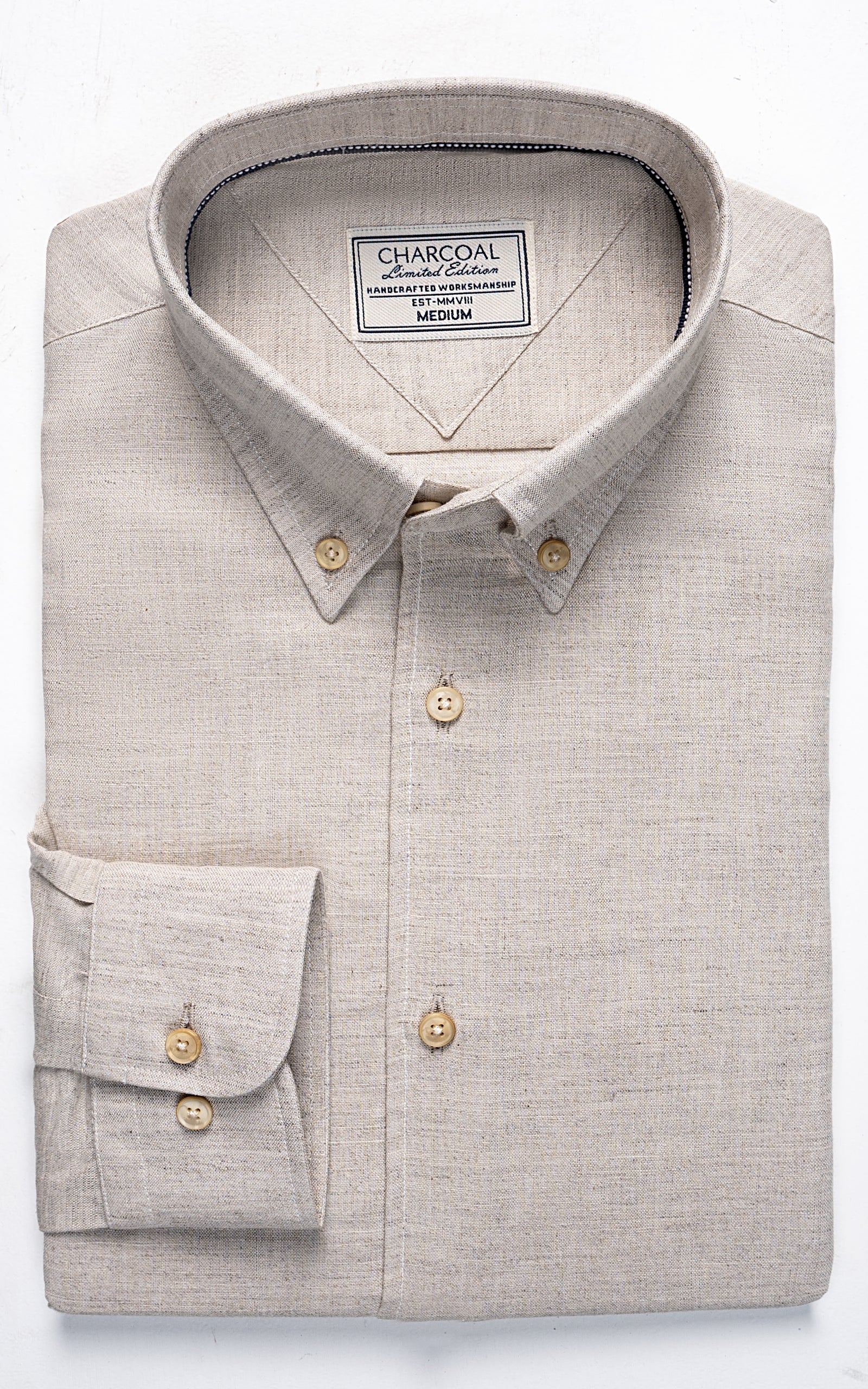 Shop LINEN LIMITED EDITION SHIRT LIGHT KHAKI For Men Online