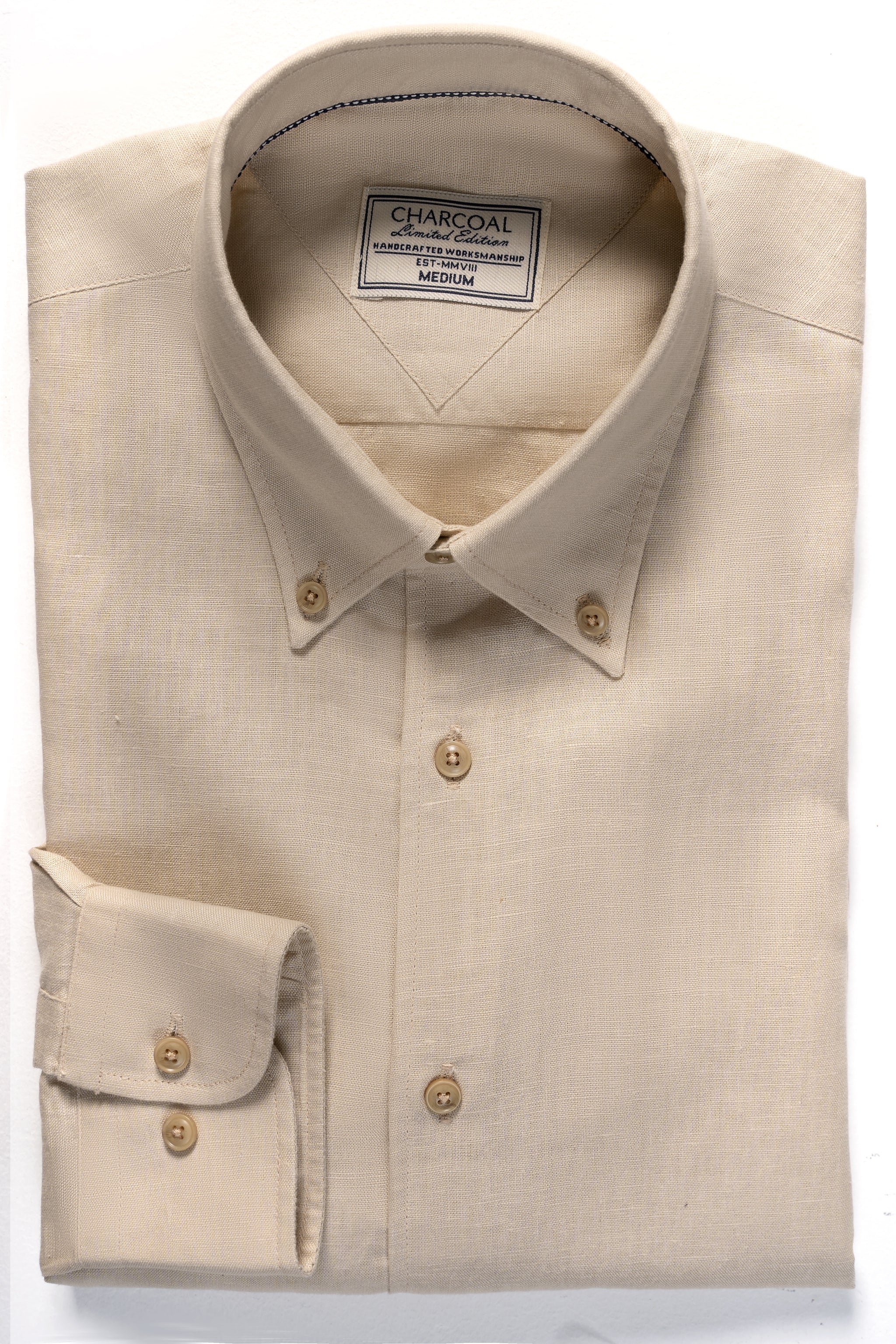 Shop LIMITED EDITION LINEN FABRIC SHIRT LIGHT KHAKI For Men Online