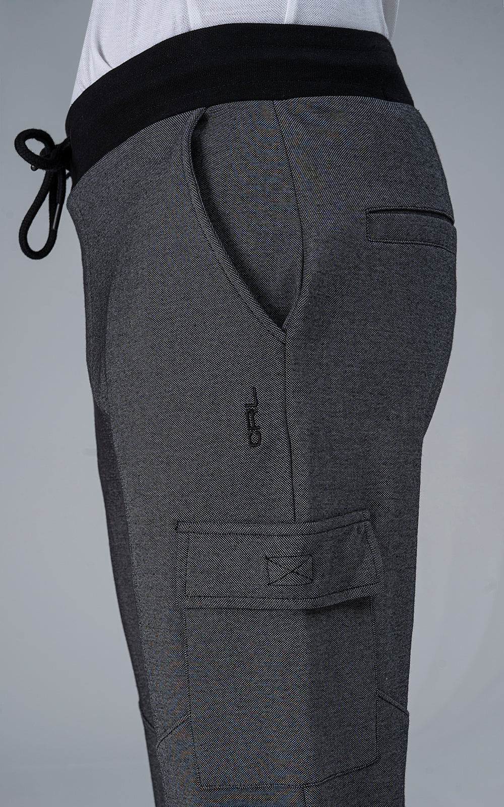 Shop Pique Interlock Cargo Trouser Black For Men Online