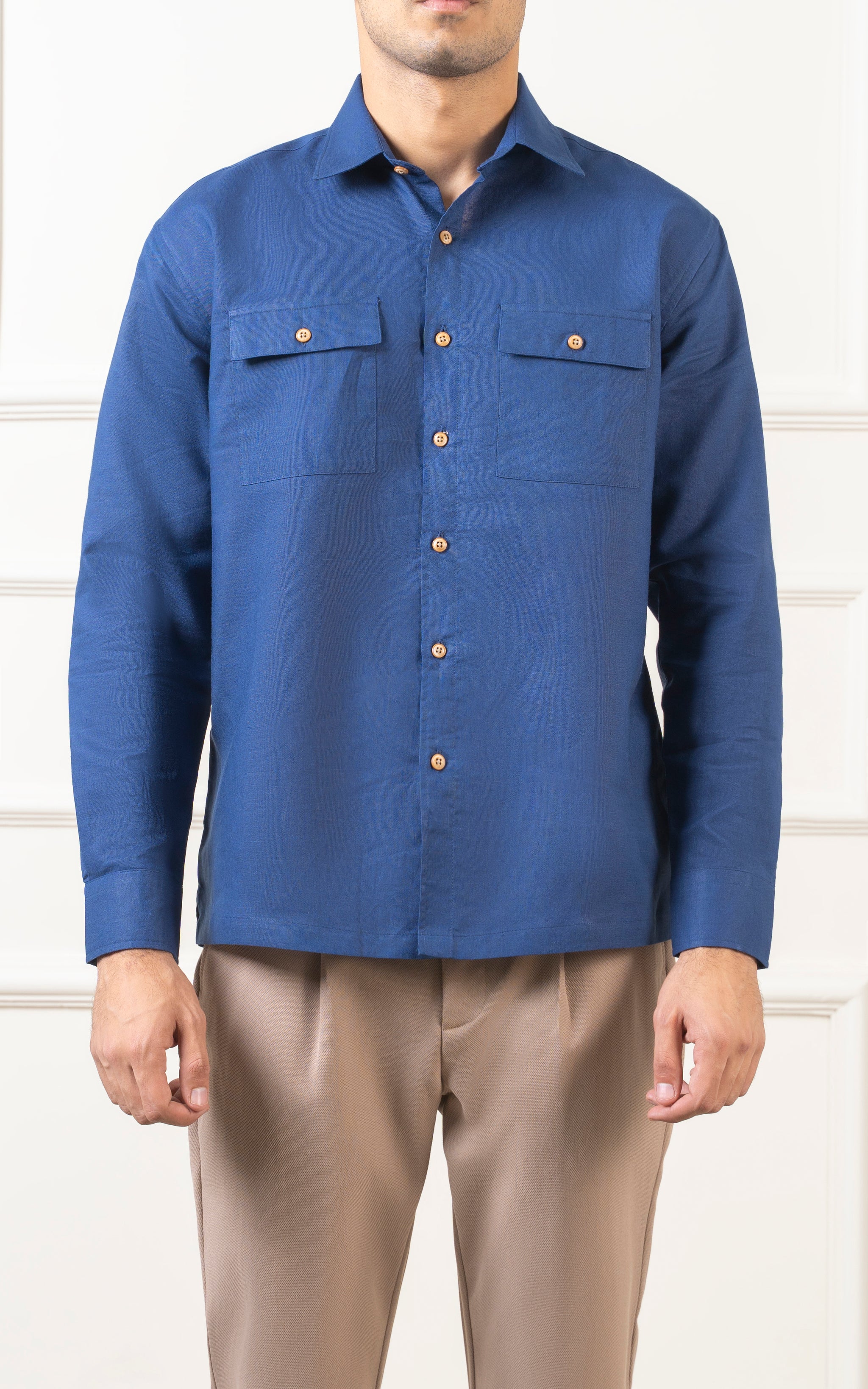 Shop Regular Collar Blue Line for Men Online