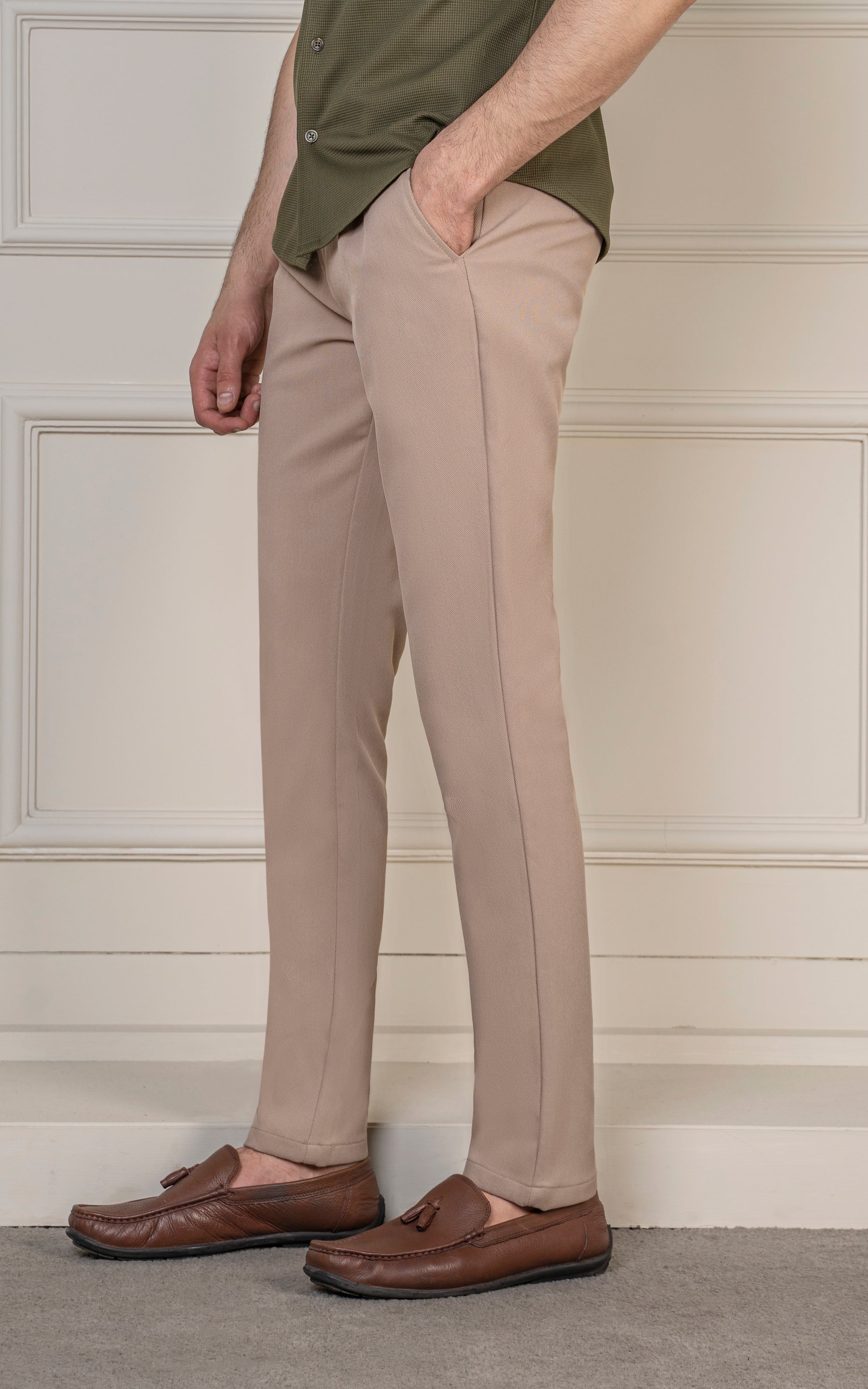 Shop Smart Fit Dobby Pant Khaki for Men Online