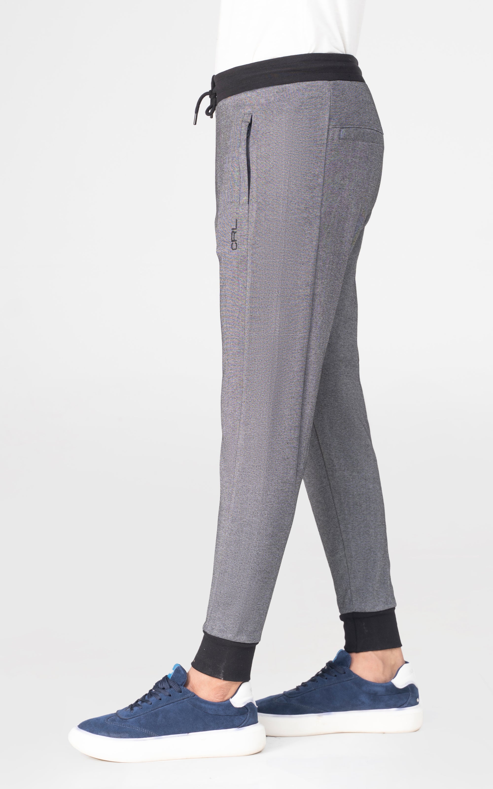 Shop INTERLOCK JOGGER TROUSER JET BLACK MELANGE For Men Online