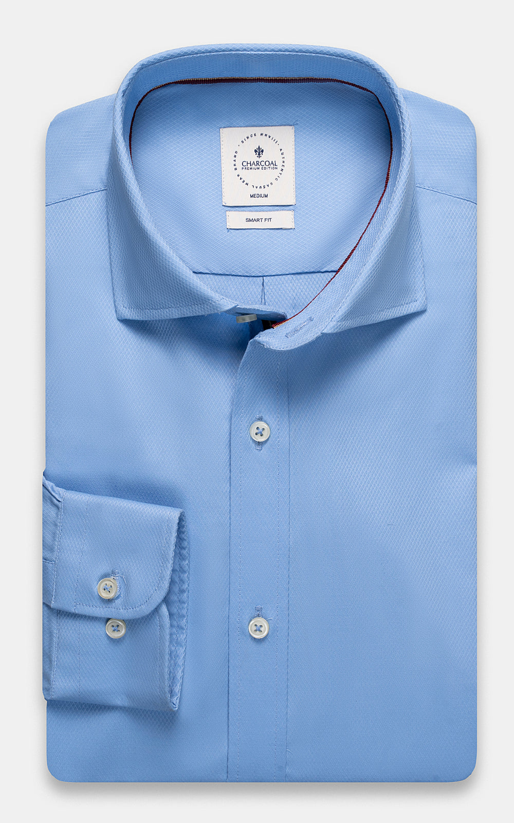 Shop SMART SHIRT BLUE SELF TEXTURE For Men Online