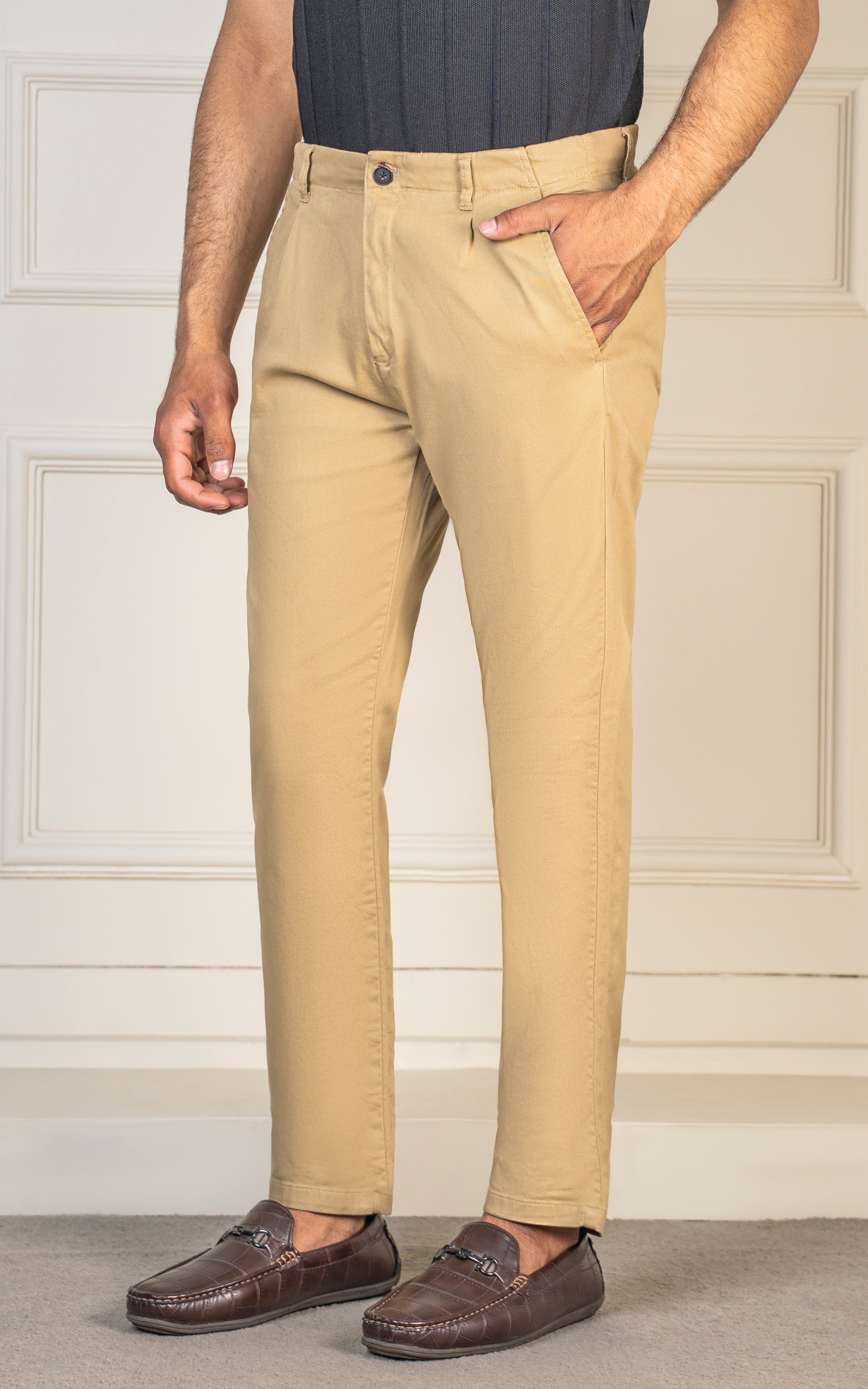 Shop Smart Fit Dobby Pant Khaki for Men Online