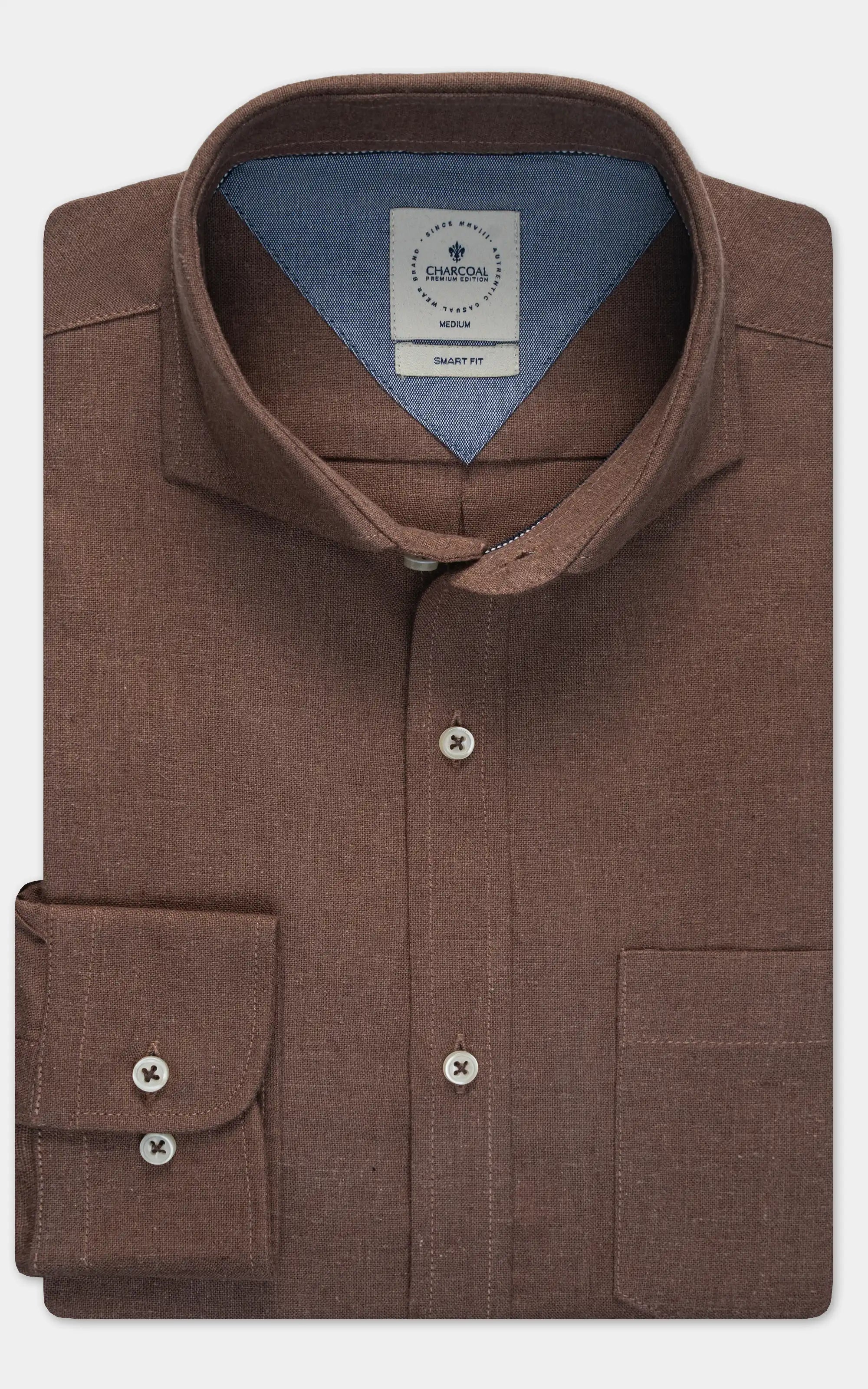 Shop Linen Smart Fit Shirt Vintage Grey for Men Online