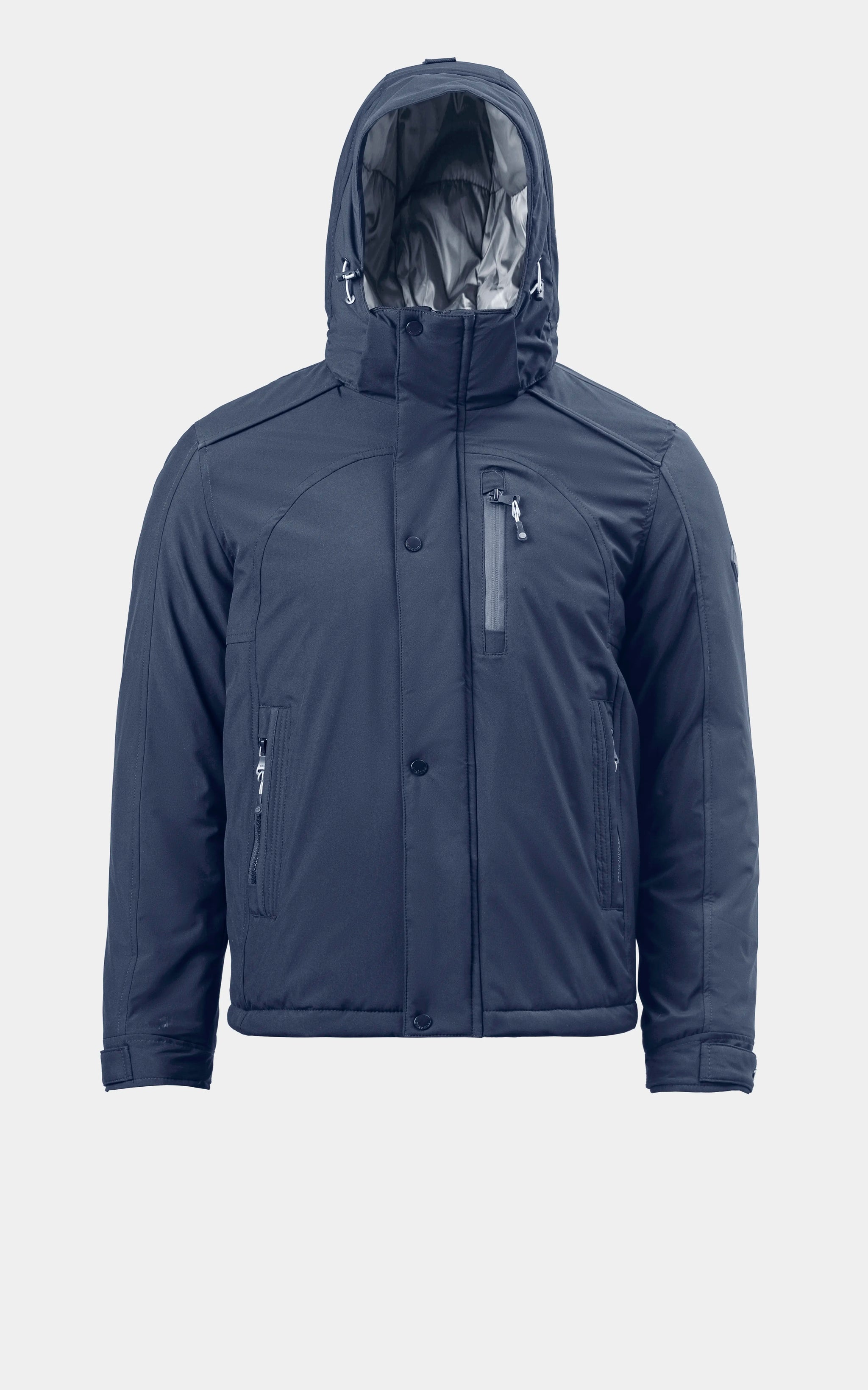 Shop Full Sleeves Navy Puffer Jacket For Men Online