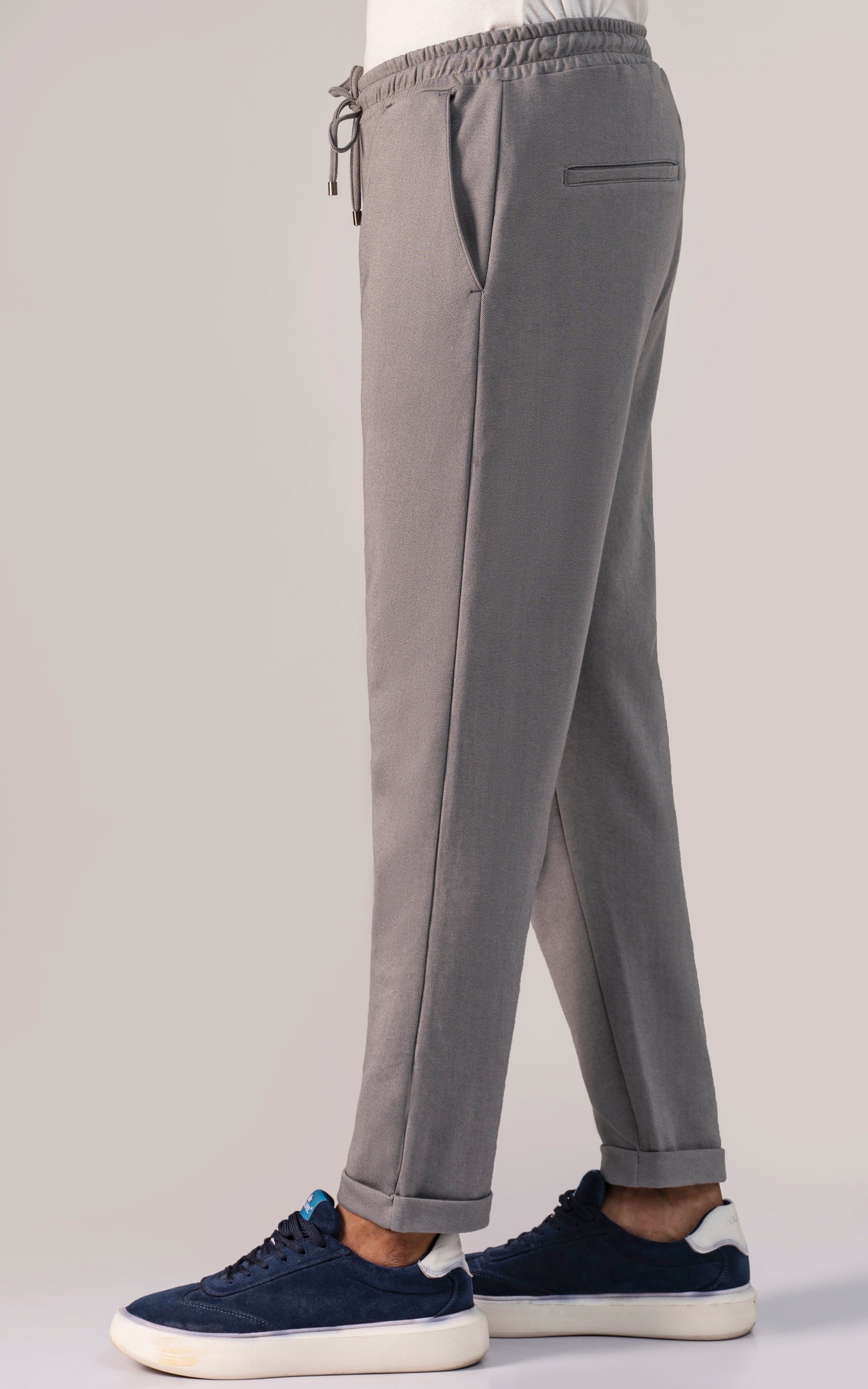 Shop PIQUE INTERLOCK TROUSER GREY MELANGE For Men Online