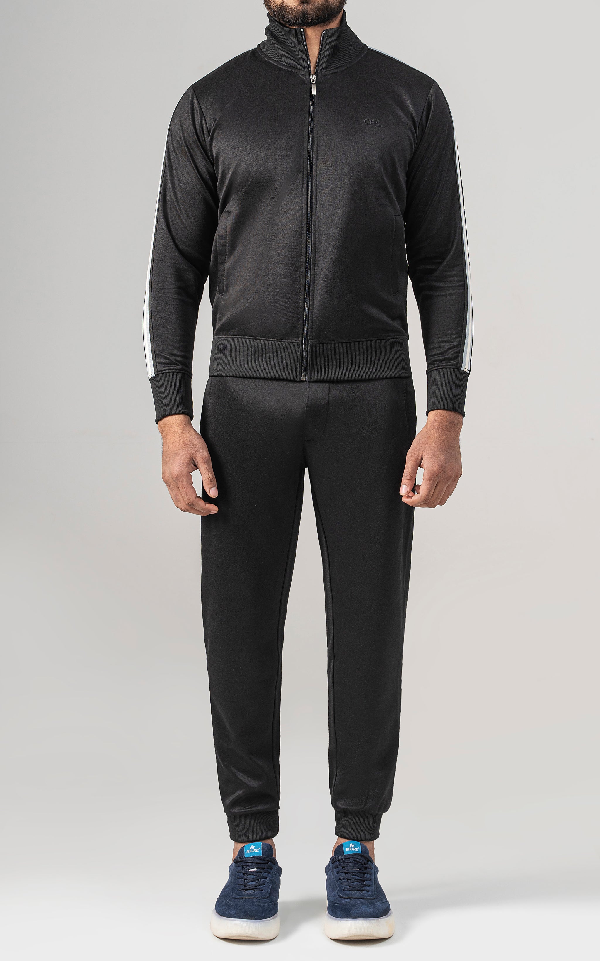 Shop Slim Fit Track Suit Black for Men Online