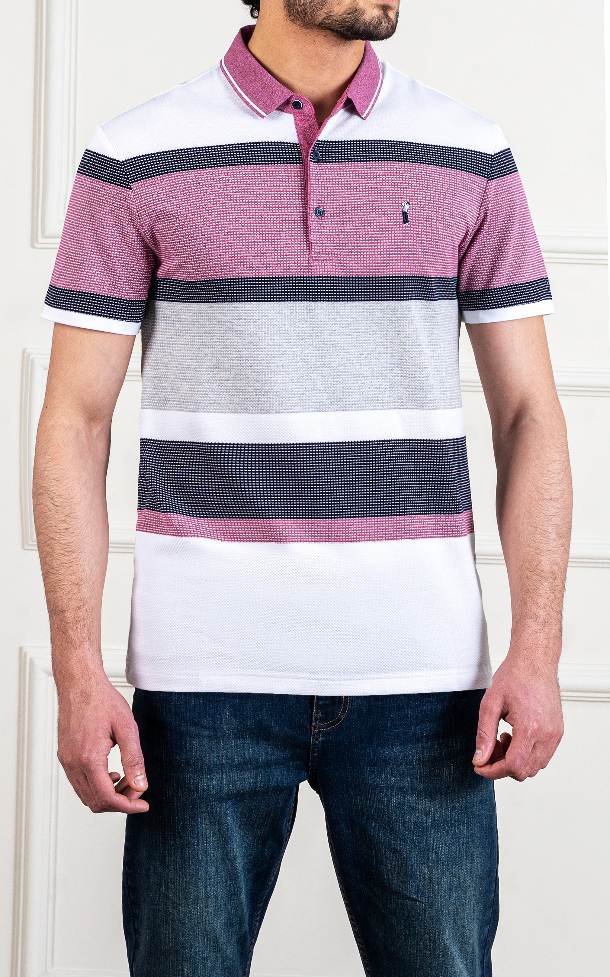 Shop Executive Polo White Pink for Men Online