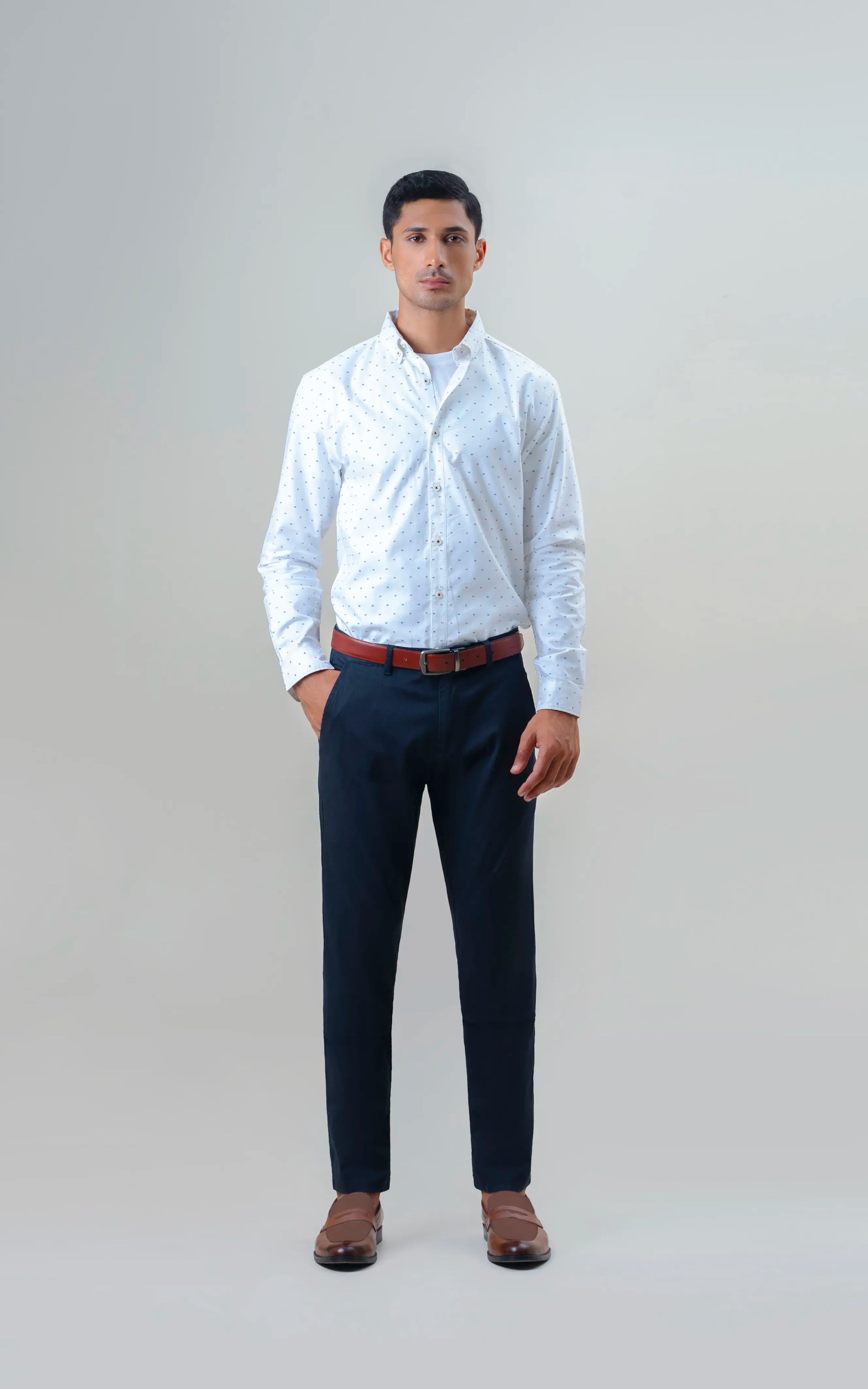 Shop Dobby Smart Fit Casual Pant Black for Men Online