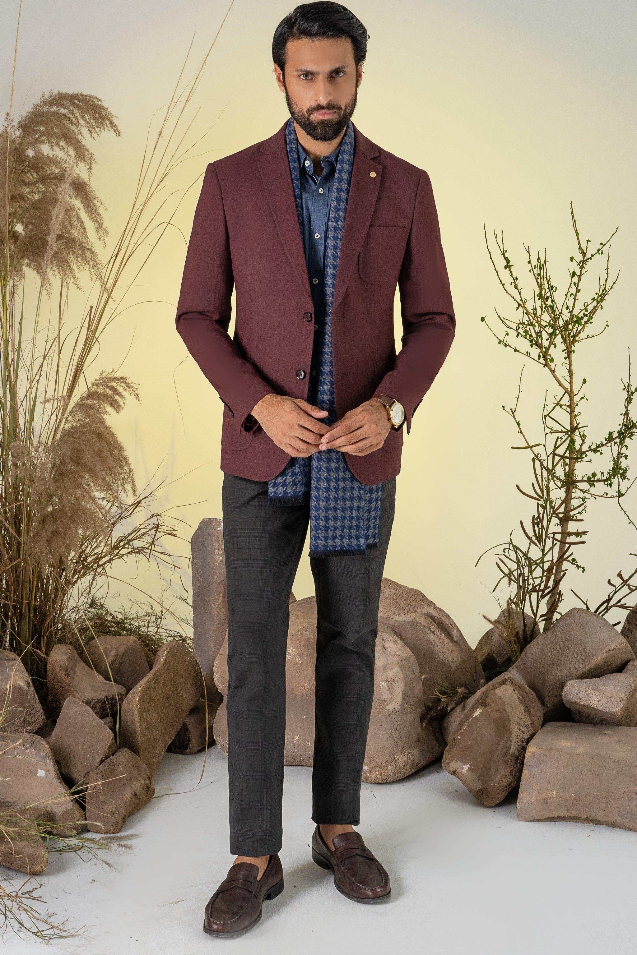 Shop CASUAL COAT DULL MAROON For Men Online