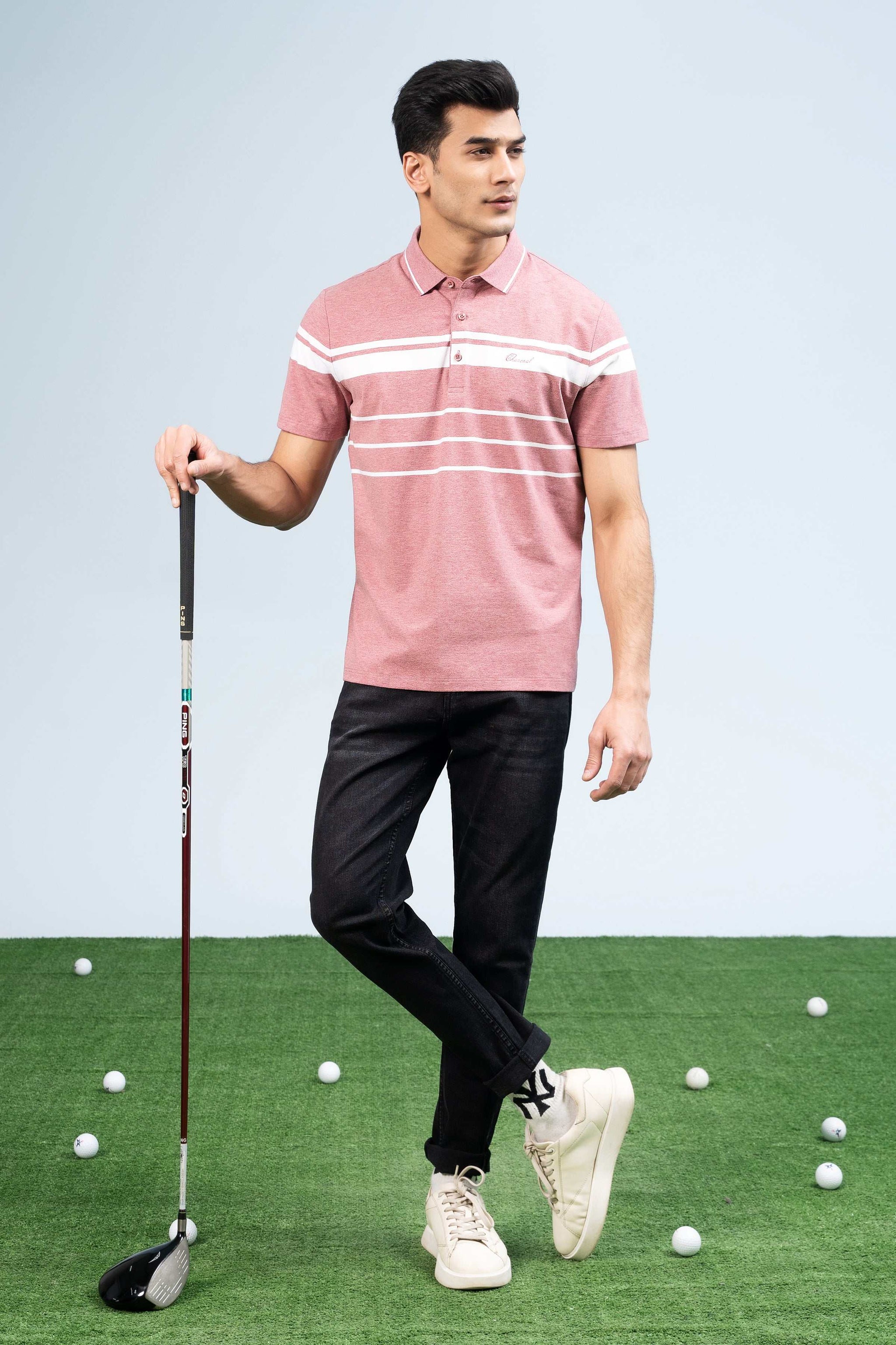 Shop EXECUTIVE ICONIC POLO CORAL PINK For Men Online