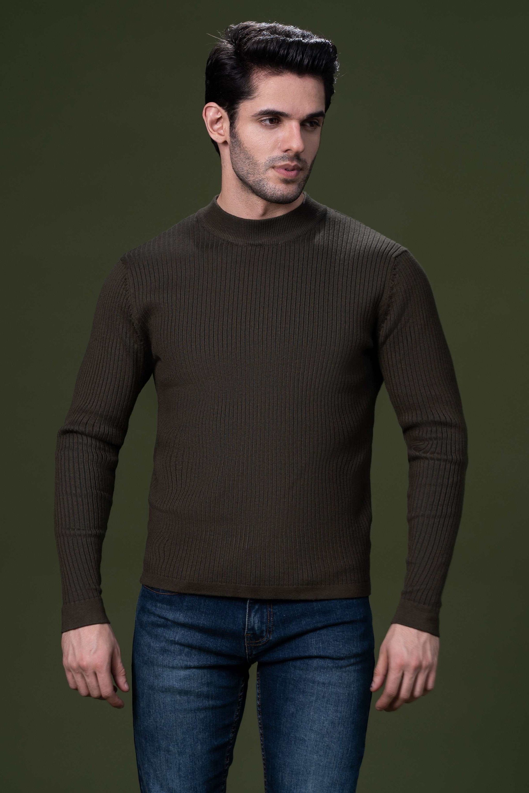Shop FULL SLEEVE SWEATER OLIVE For Men Online