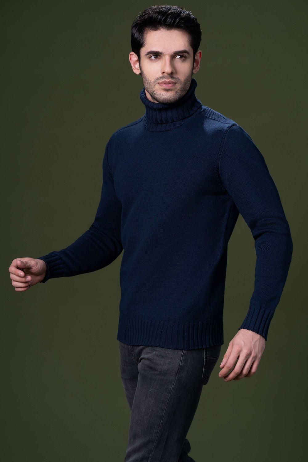 Shop HIGH NECK SWEATER NAVY For Men Online