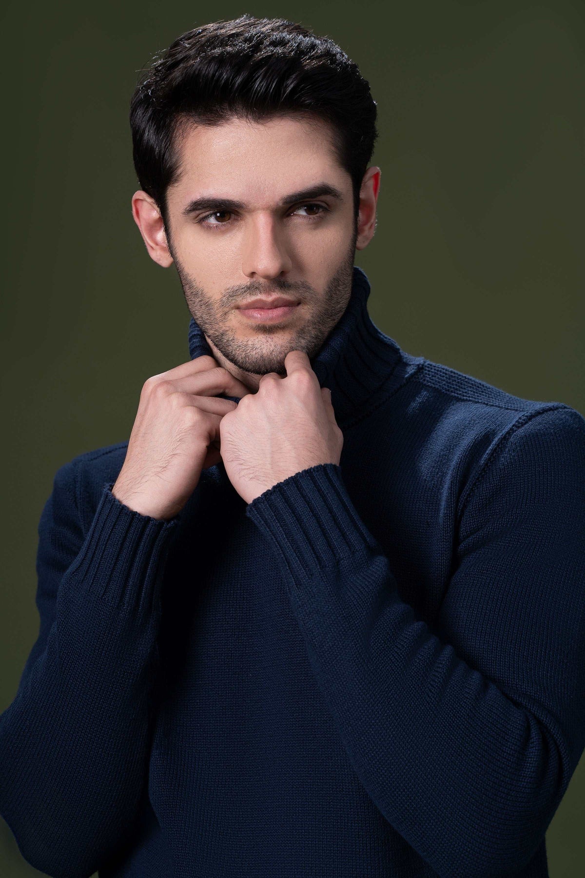 Shop HIGH NECK SWEATER NAVY For Men Online