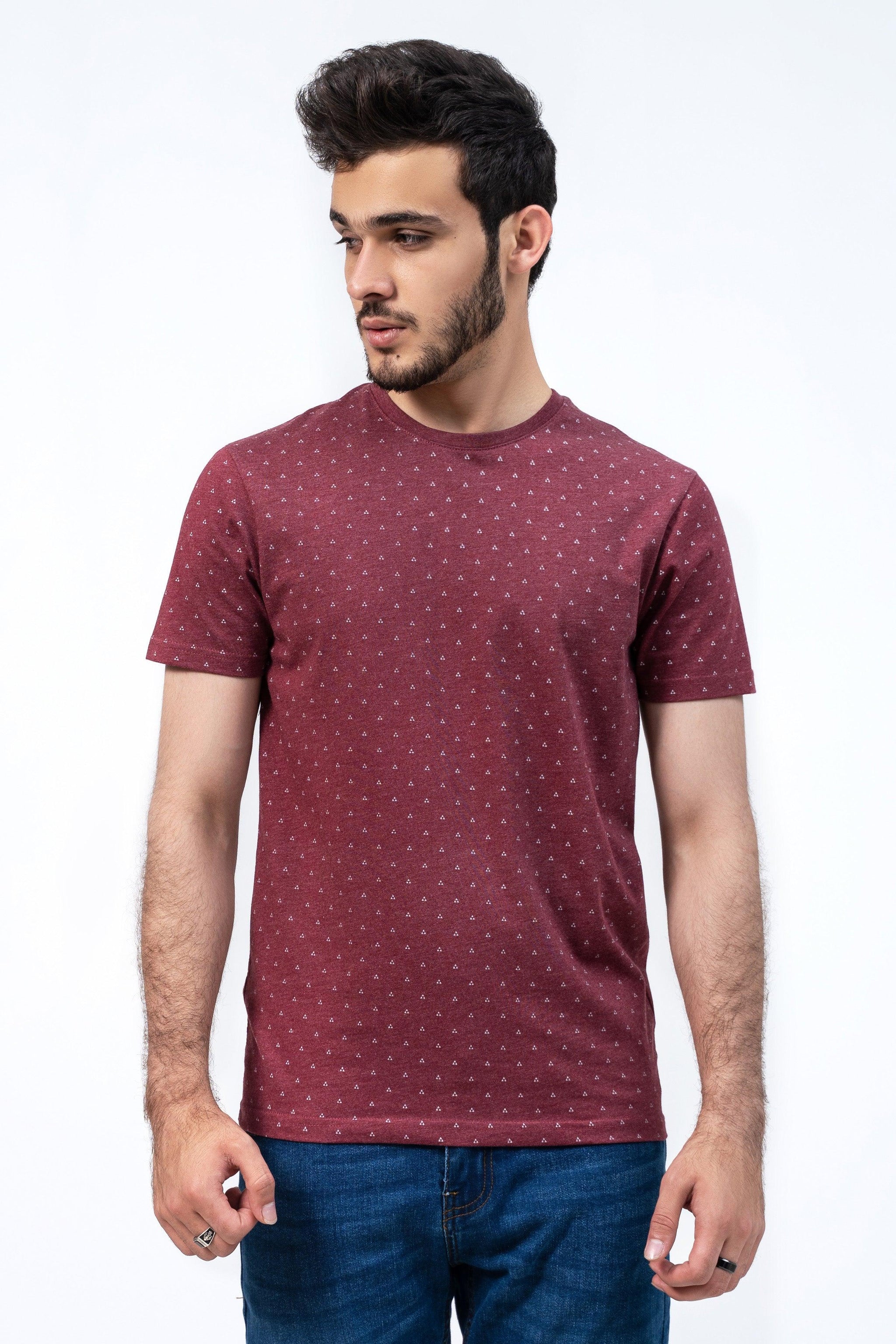 Shop PRINTED T SHIRT MAROON For Men Online