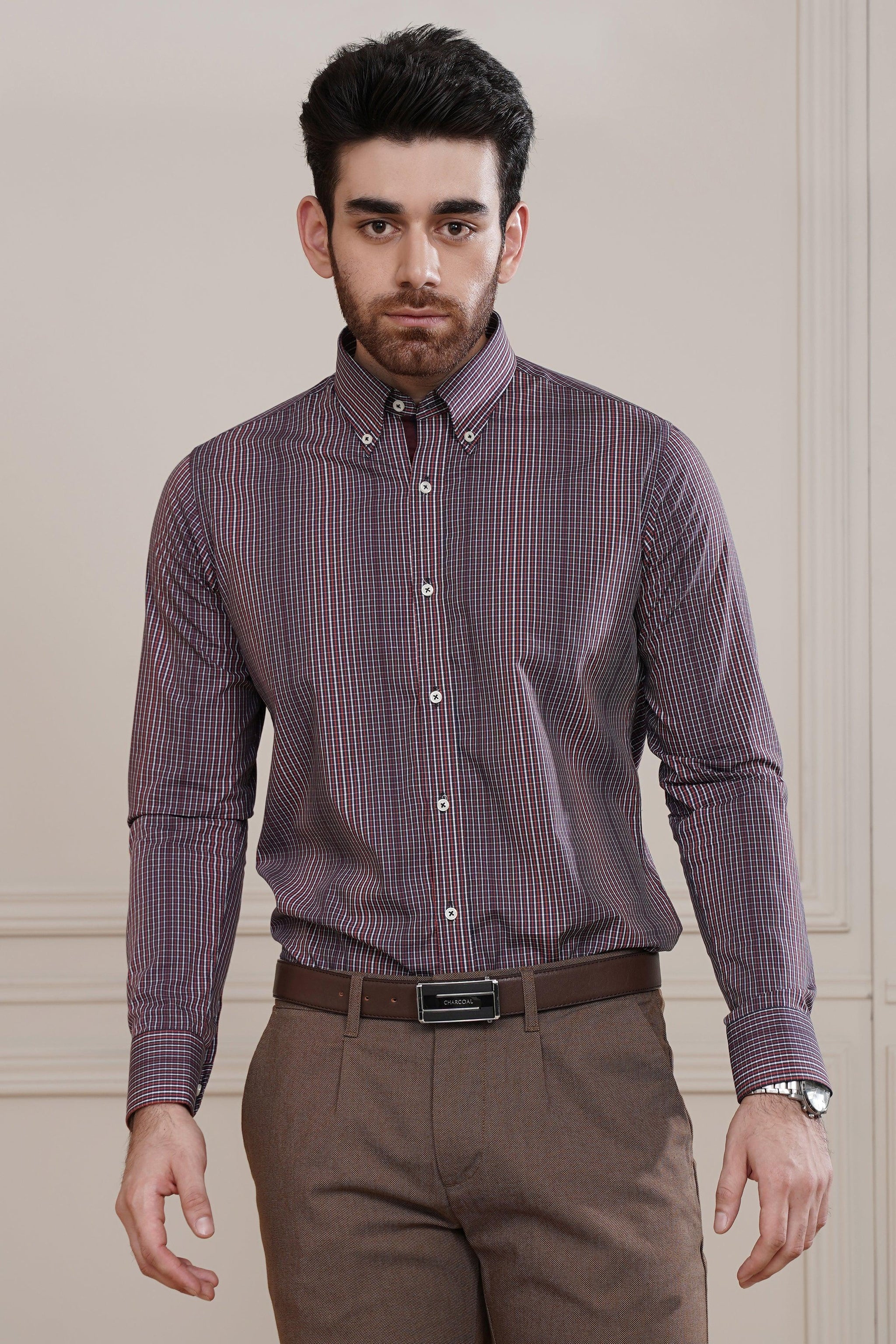 Shop SEMI FORMAL SHIRT NAVY RED For Men Online