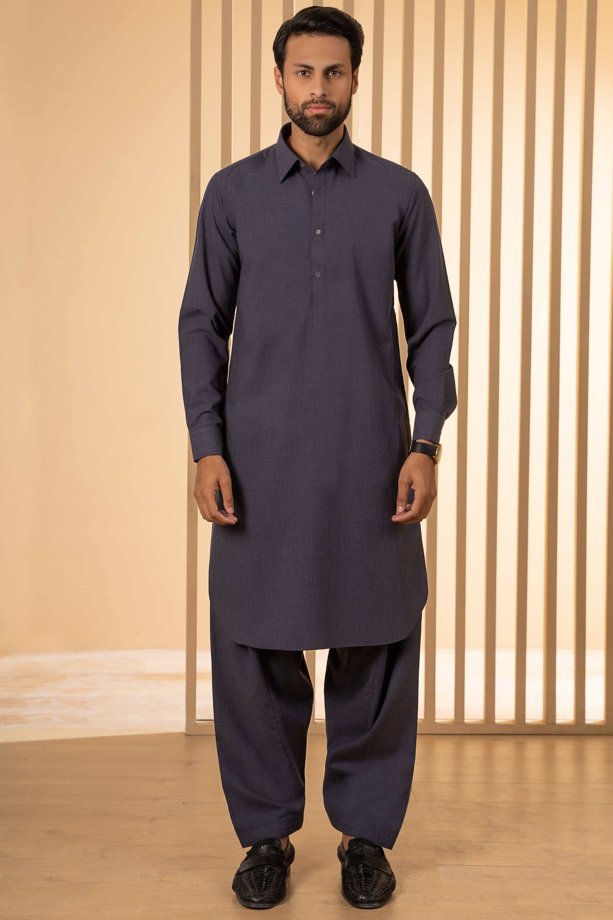 Shop SHALWAR KAMEEZ BLUE MELANGE For Men Online