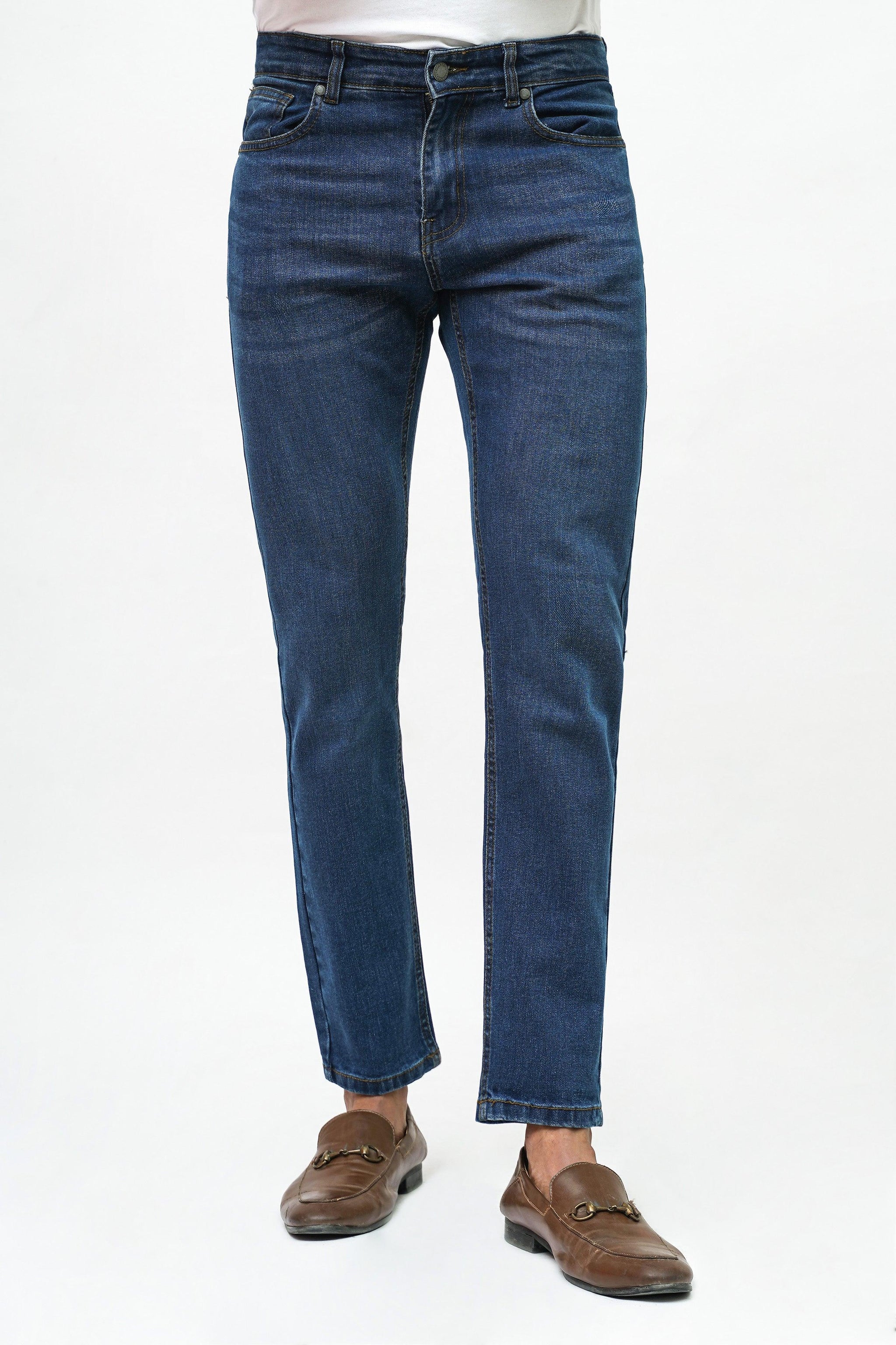 Shop SLIM FIT DARK BLUE DENIM JEAN For Men Online