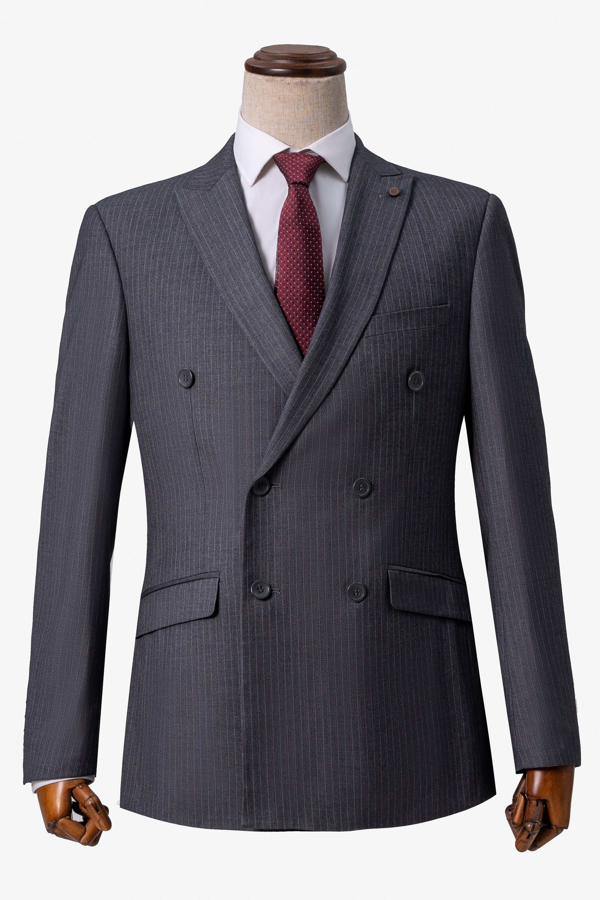 Shop TWO PIECE DOUBLE BREASTED SUIT GREY For Men Online
